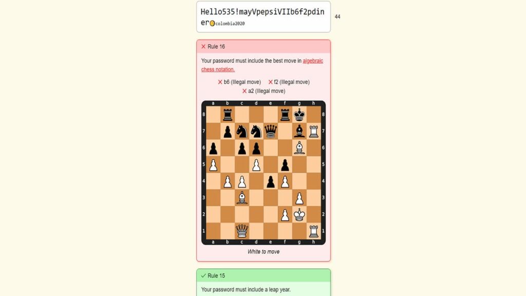 How To Make The Best Move In Algebraic Chess Notation In The Password Game Game Sandwich 3600