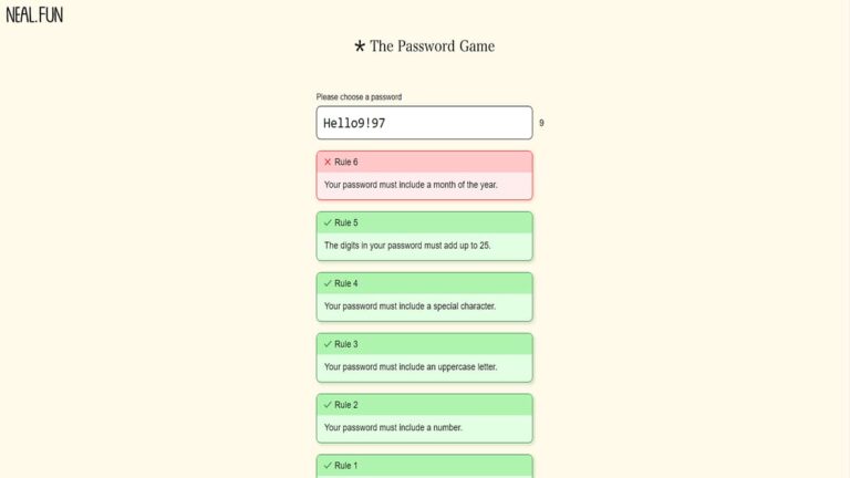 How to do "The elements in your password must have atomic numbers that ...