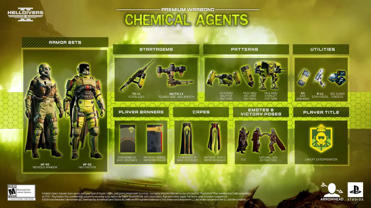 Helldivers 2 Chemical Agents Warbond Brings New Stratagems, Armor, and ...